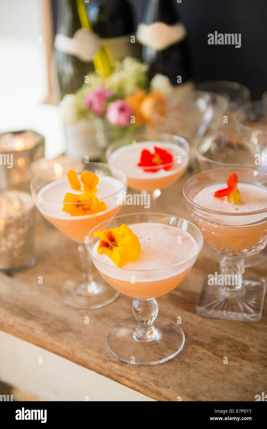 Cocktails on table Stock Photo - Alamy