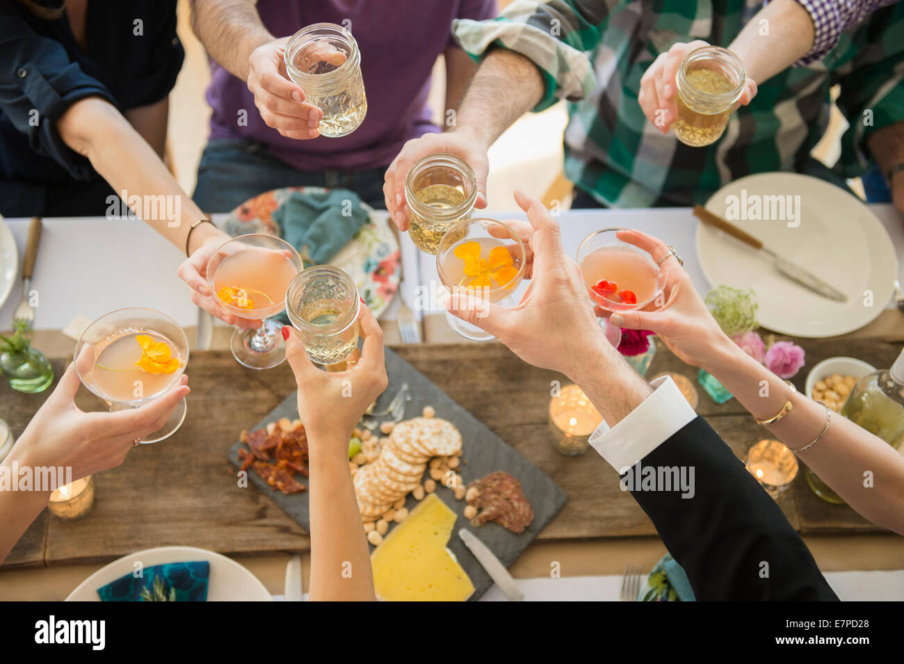 Food from above table toasting hi-res stock photography and images - Alamy