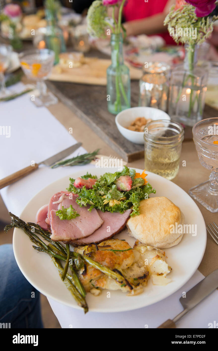 Plate with food Stock Photo - Alamy