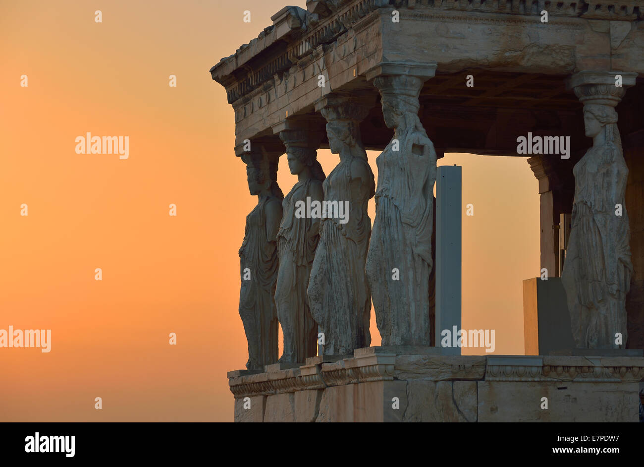 Caryatids athens sunset hi-res stock photography and images - Alamy