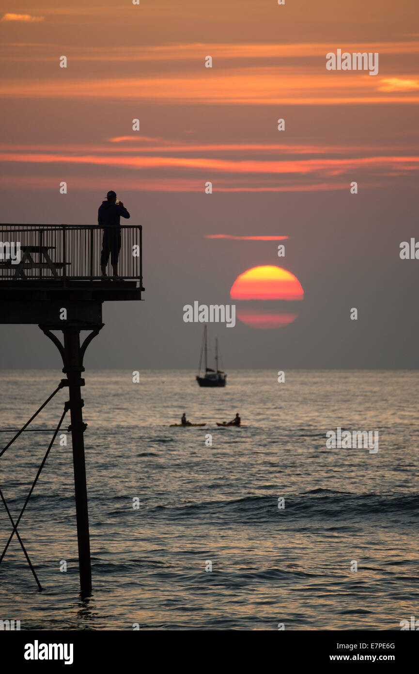 Aberystwyth Wales UK, Monday 22 September 2014 The long spell of warm ...