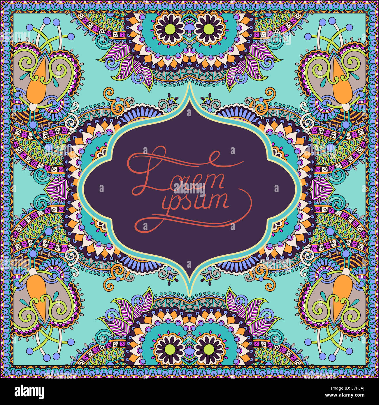 decorative pattern of ukrainian ethnic carpet design with place Stock ...