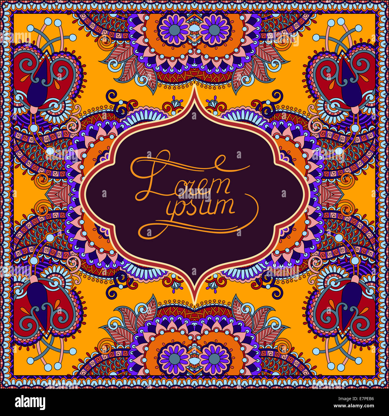decorative pattern of ukrainian ethnic carpet design with place Stock ...