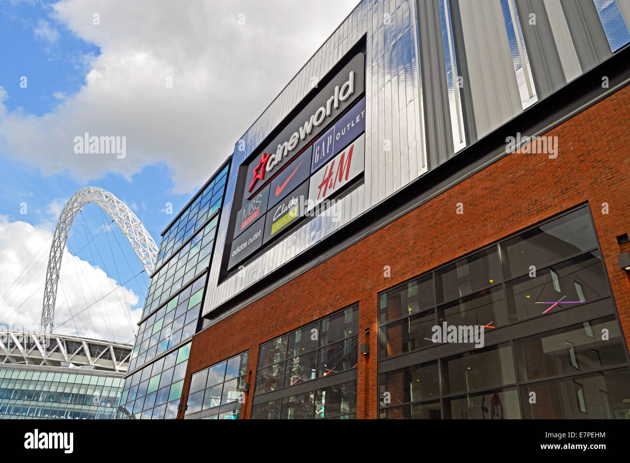 The London Designer Outlet showing Wembley stadium, London Borough of ...