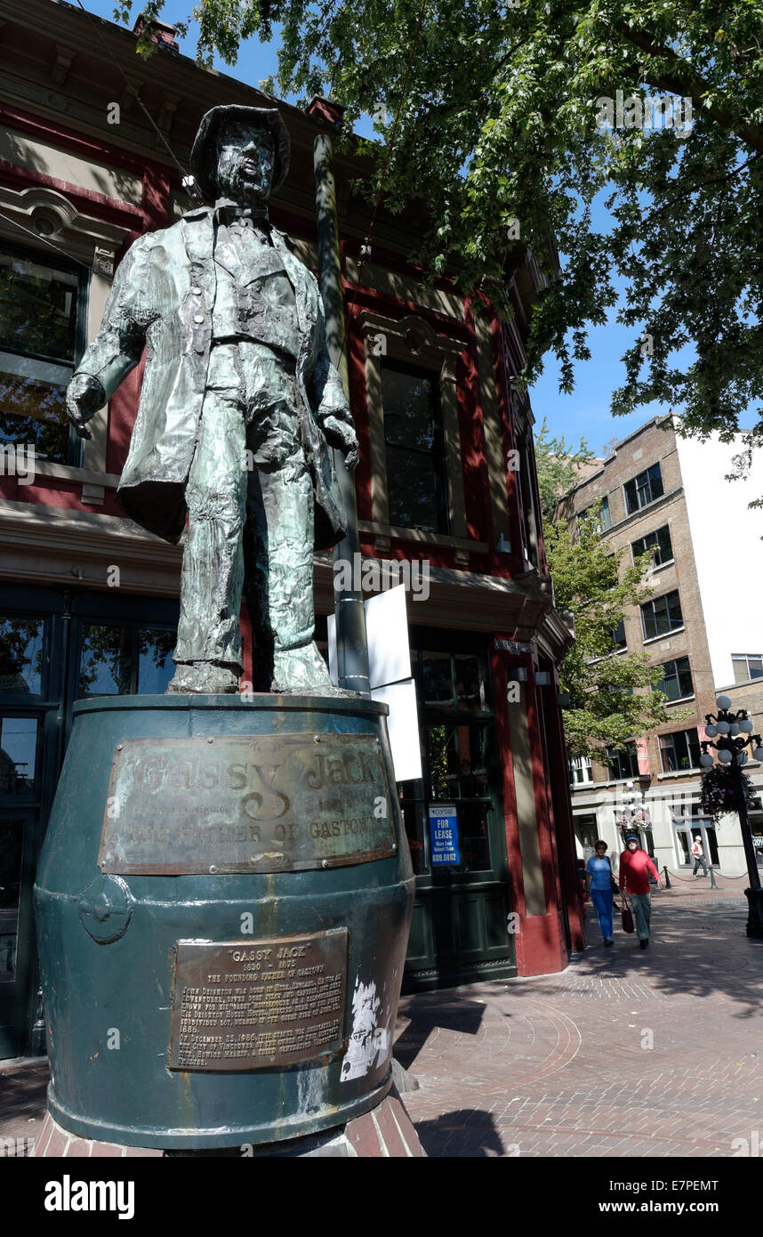 Statue of Gassy Jack in Gastown, Vancouver, British Columbia, Canada ...