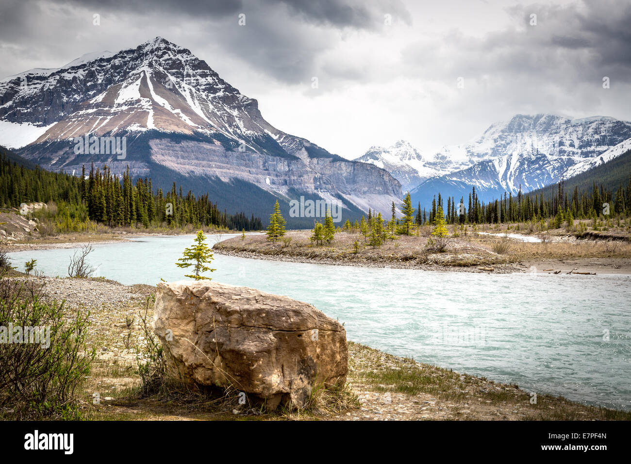 Sunwapta River, Icefields Parkway, Jasper National Park, Alberta ...