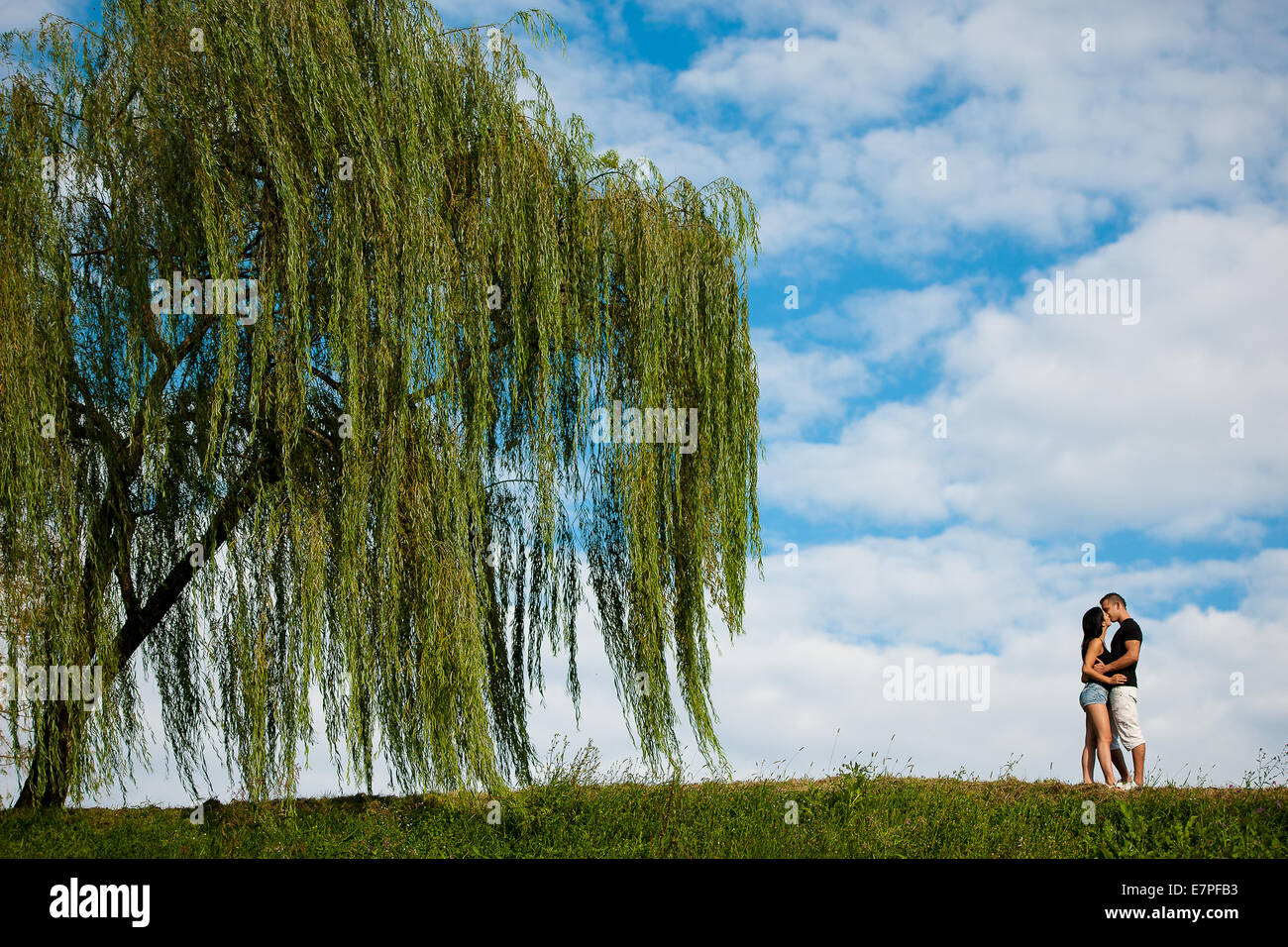 Teenage couple on a late summer afternoon in park Stock Photo - Alamy