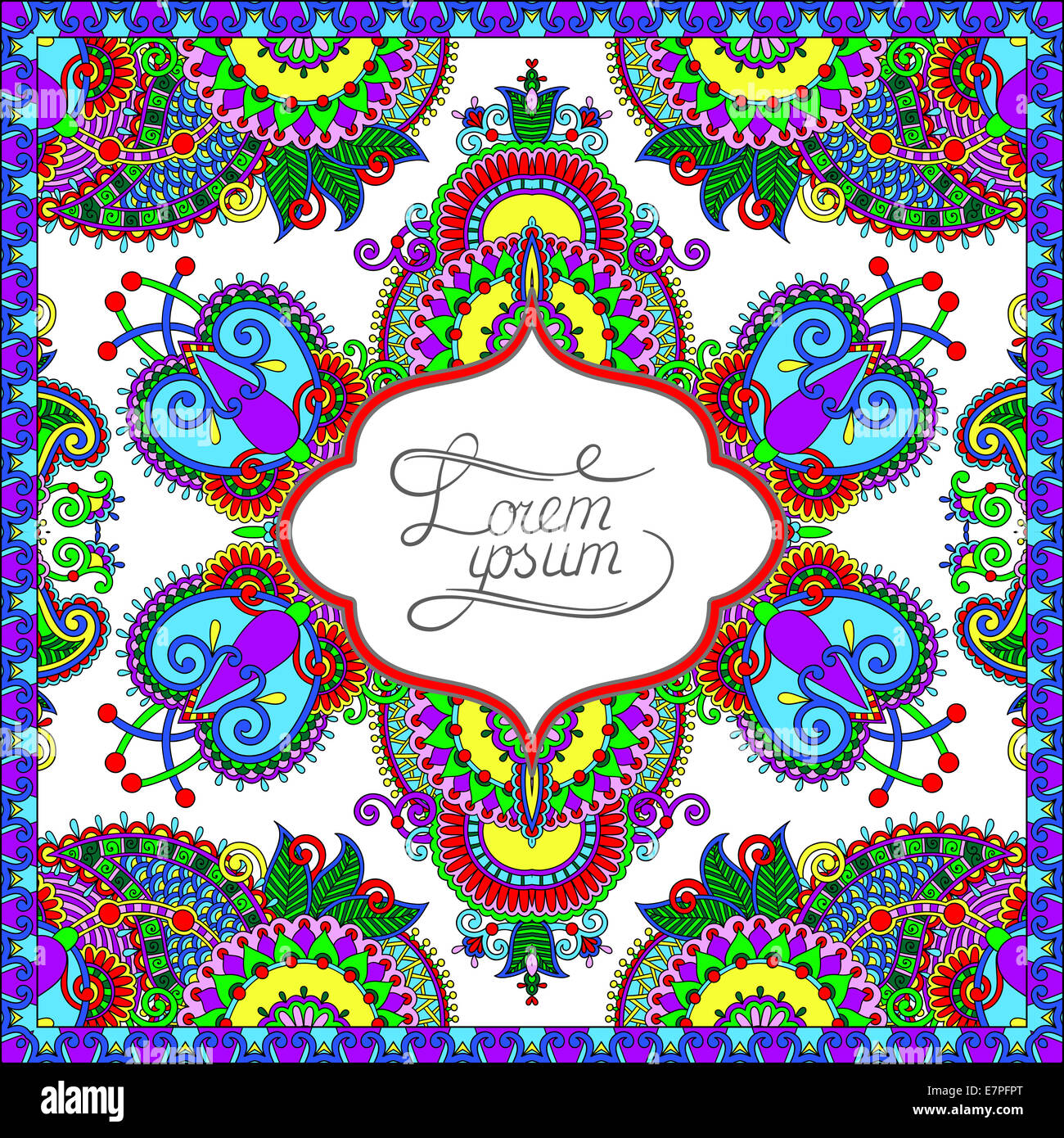 decorative pattern of ukrainian ethnic carpet design with place Stock ...