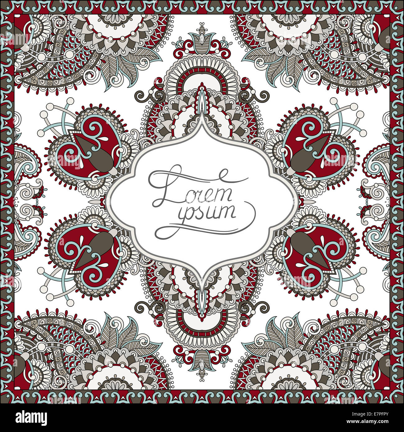 decorative pattern of ukrainian ethnic carpet design with place Stock ...