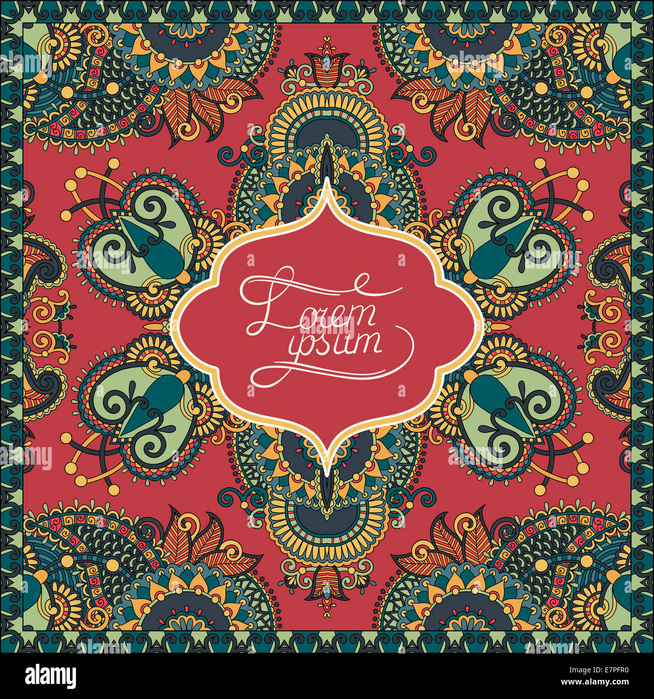 decorative pattern of ukrainian ethnic carpet design with place Stock ...