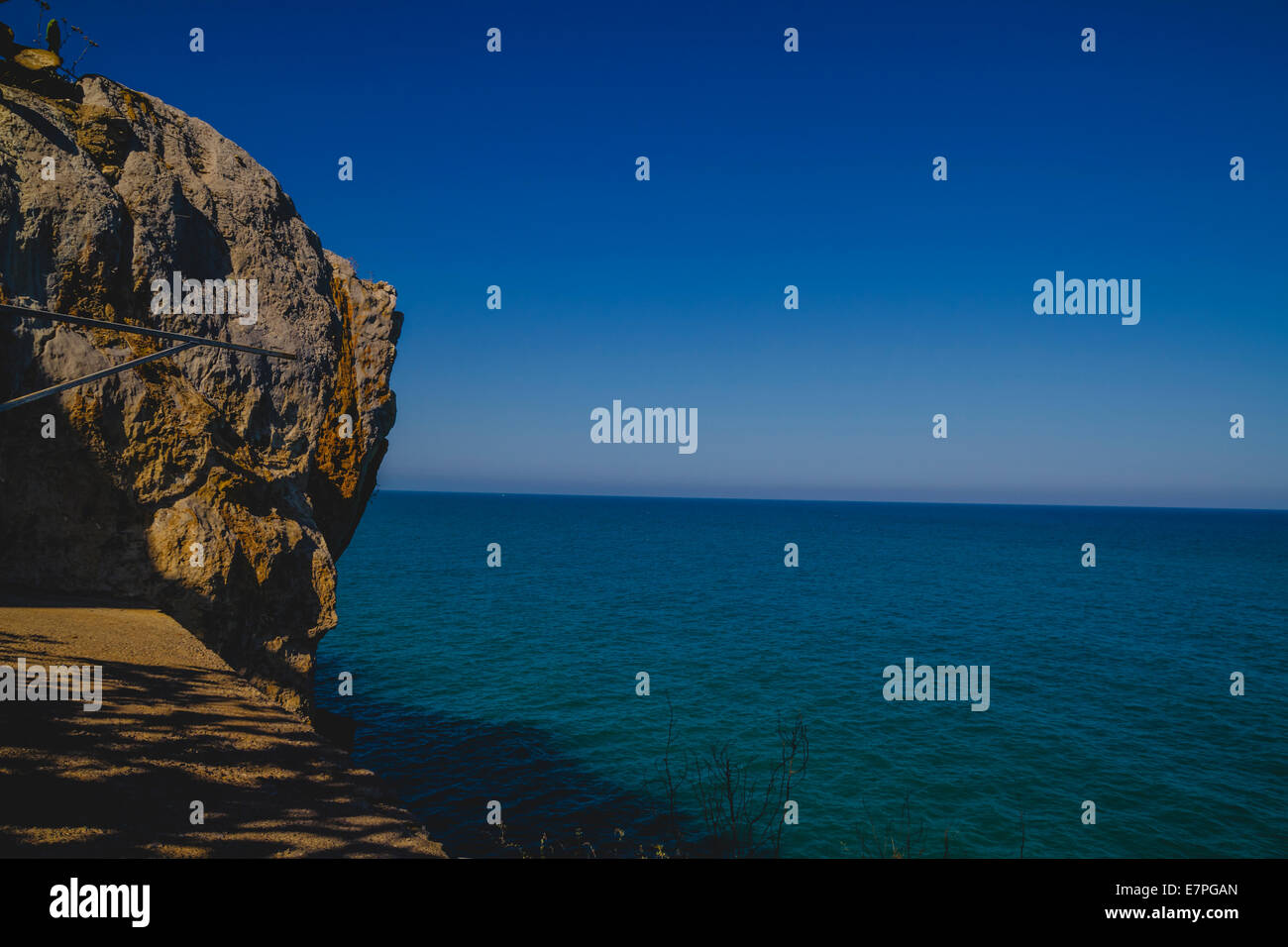 relax, landscape with cliffs and blue sea background Stock Photo - Alamy