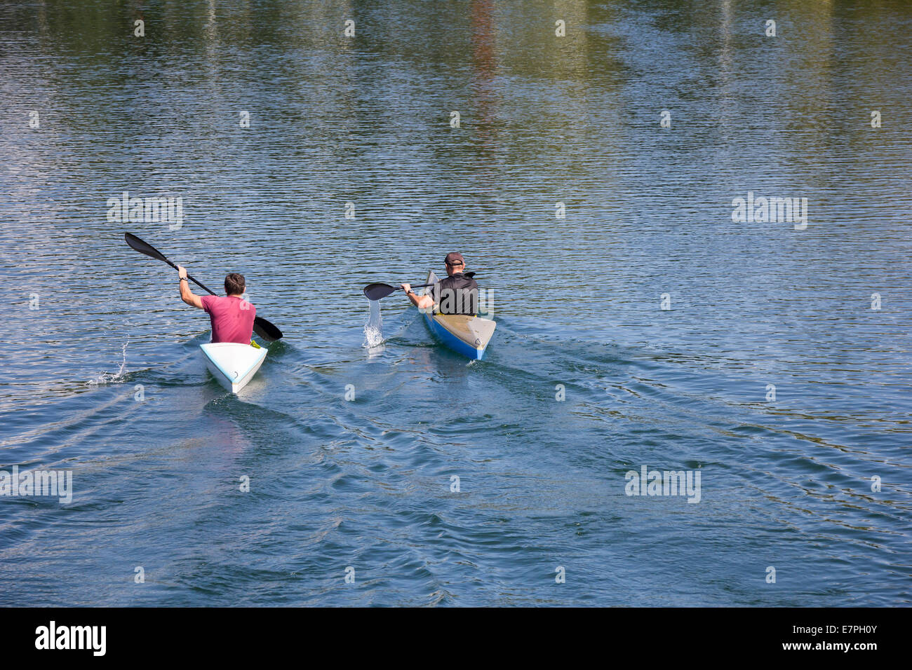 Two men rowing in a kayak hi-res stock photography and images - Alamy