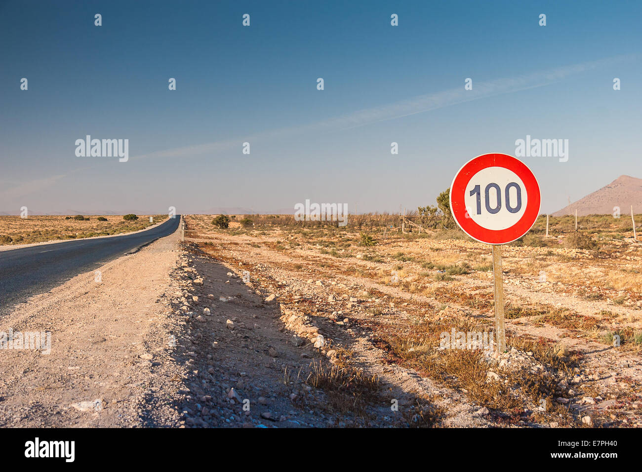 Speed limit sign at the road Stock Photo - Alamy