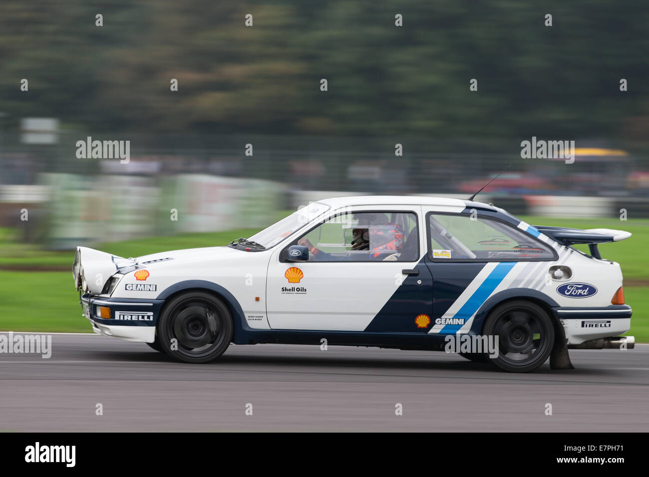 A rally car takes to the track at Rallyday at Castle Combe Stock Photo ...