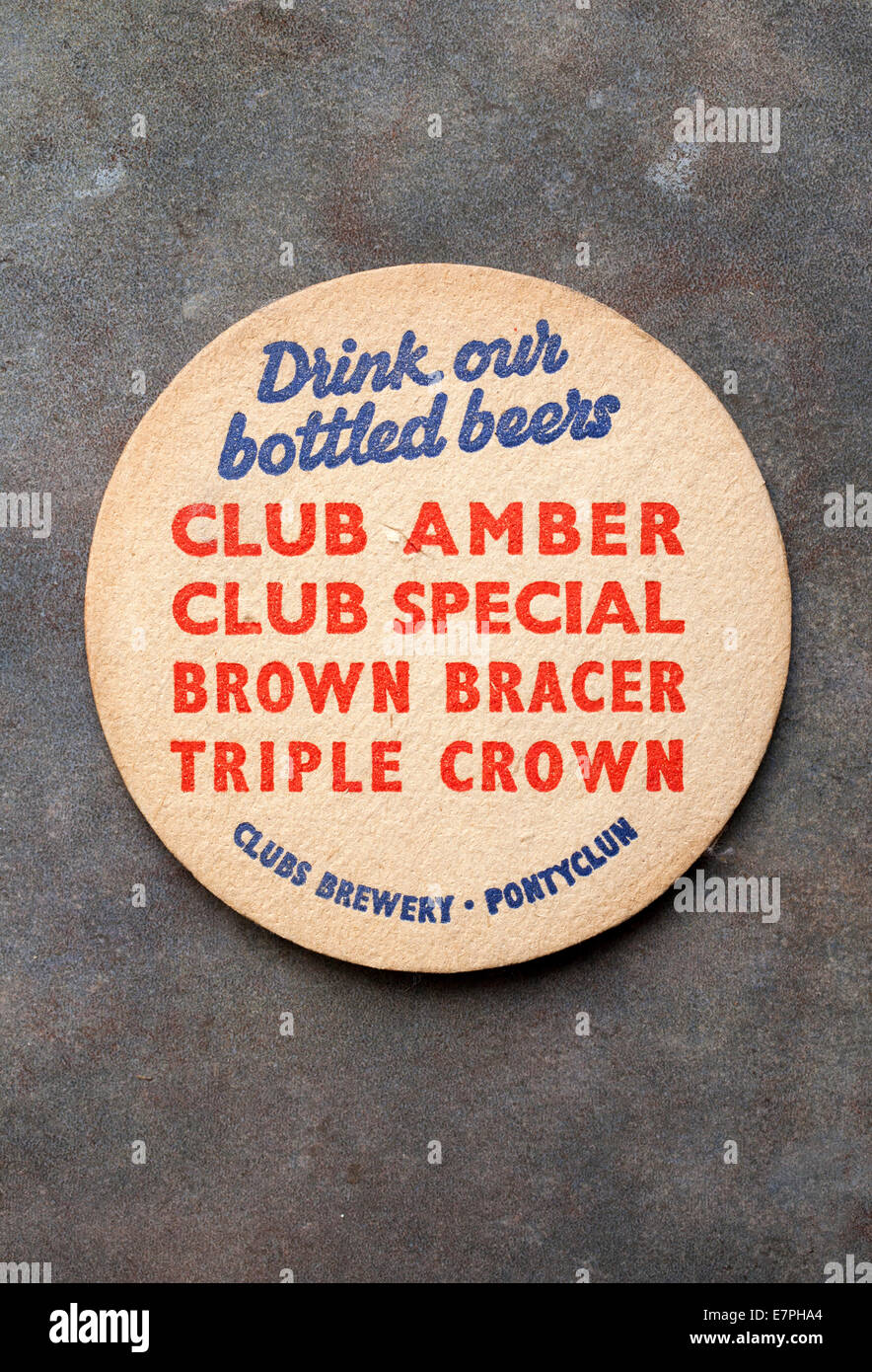 Vintage Welsh Brewery Beermat advertising local beers 'Club Amber ...