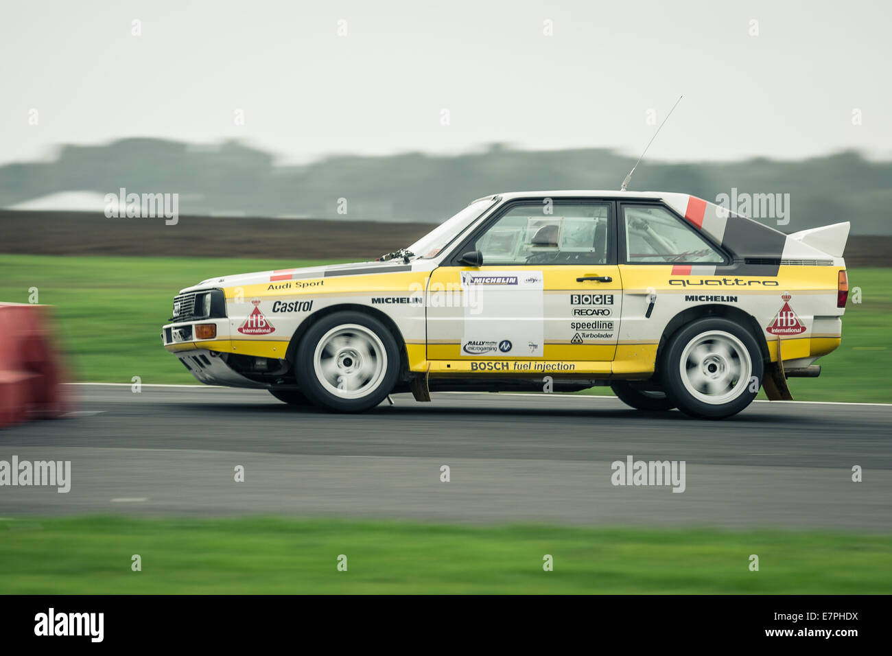A rally car takes to the track at Rallyday at Castle Combe Stock Photo ...