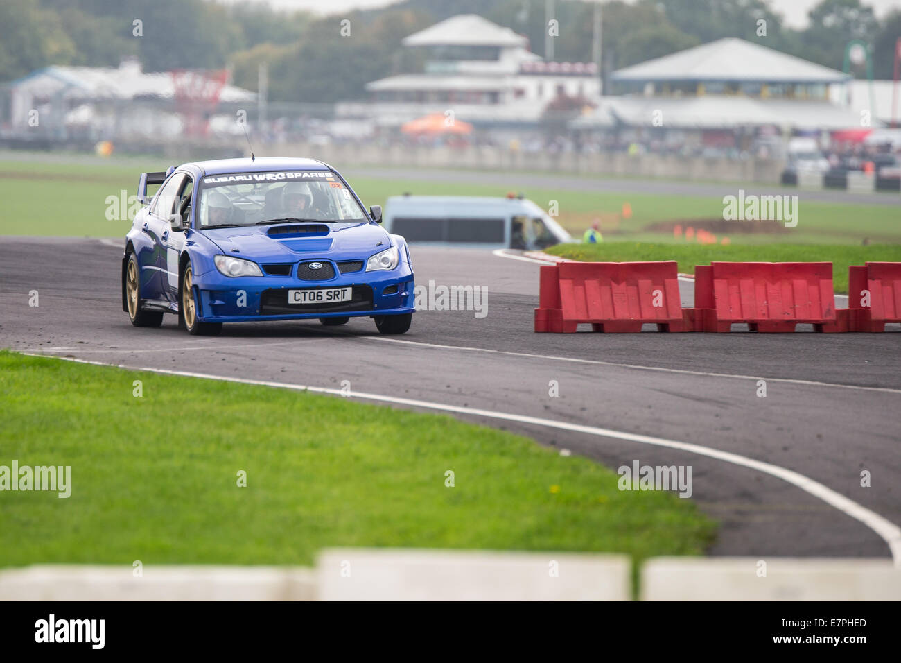 A rally car takes to the track at Rallyday at Castle Combe Stock Photo ...