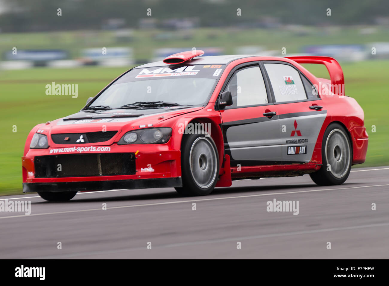 A rally car takes to the track at Rallyday at Castle Combe Stock Photo ...