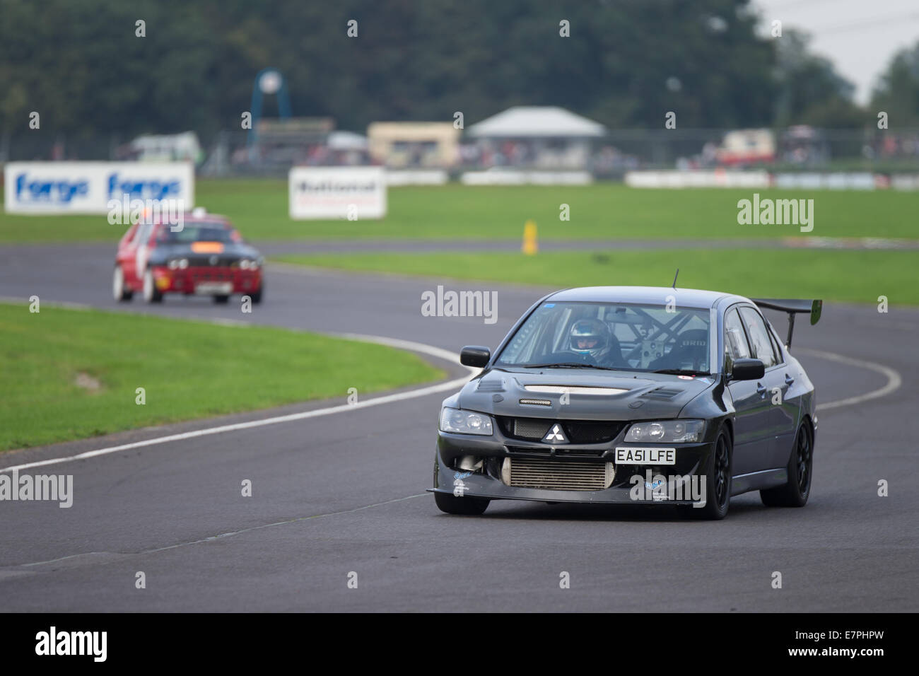 A rally car takes to the track at Rallyday at Castle Combe Stock Photo ...