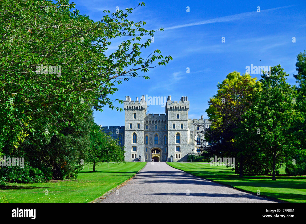 Windsor Castle as viewed from the Long Walk, Royal Borough of Windsor ...