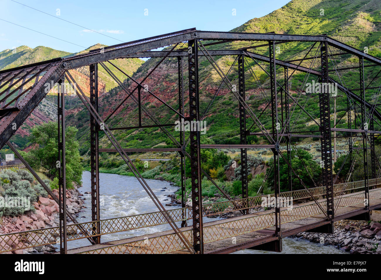 Rusted steel bridge crossing the colorado river Stock Photo - Alamy