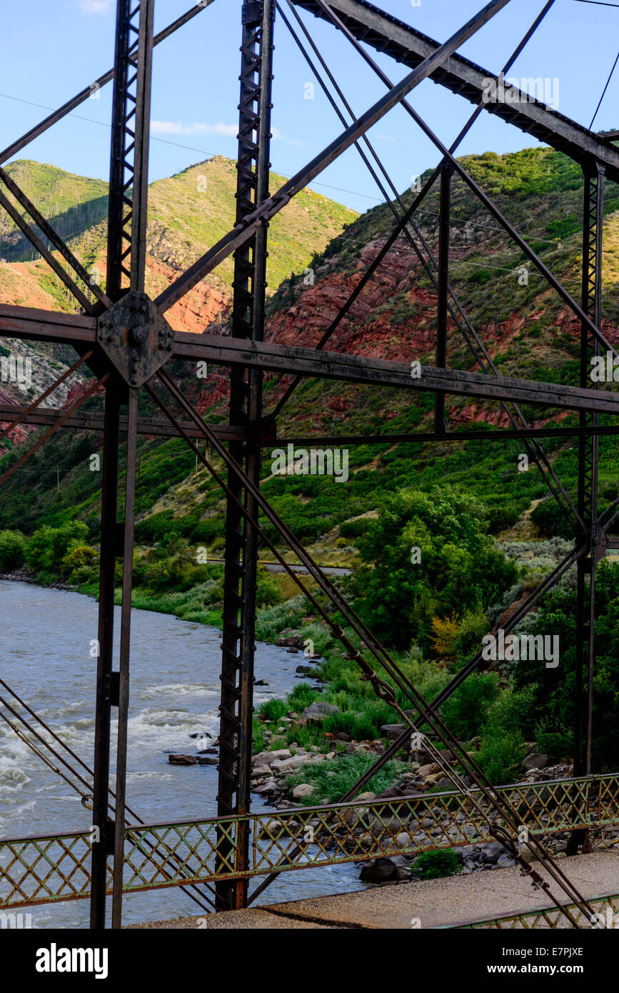 Rusted steel bridge crossing the colorado river Stock Photo - Alamy