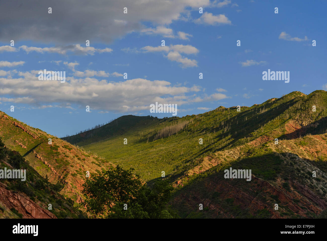 mountains in Colorado and a blue cloudy sky Stock Photo - Alamy