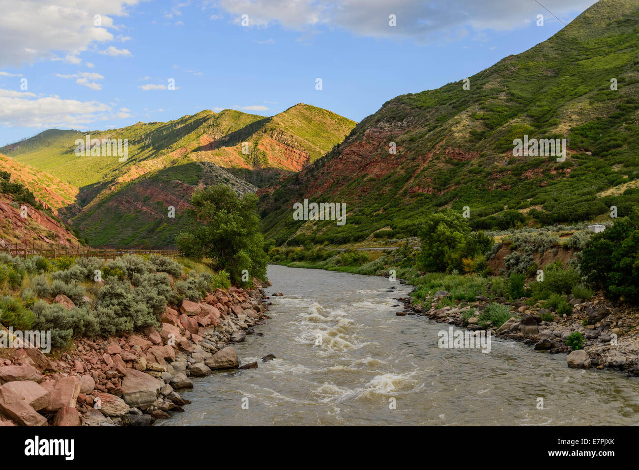 colorado river flowing through mountains, blue sky Stock Photo - Alamy
