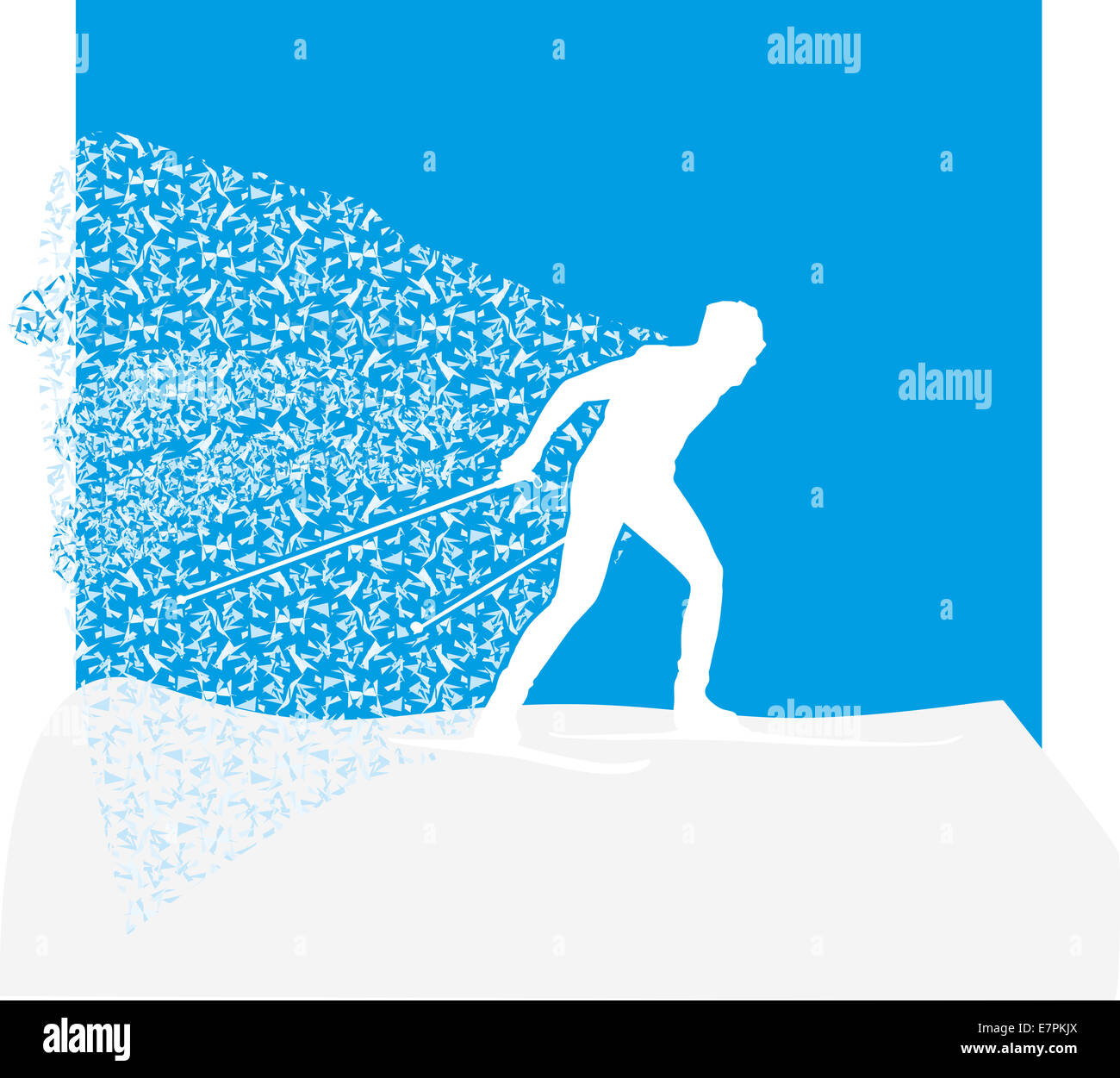 Vector illustration of a colorful skier Stock Photo - Alamy