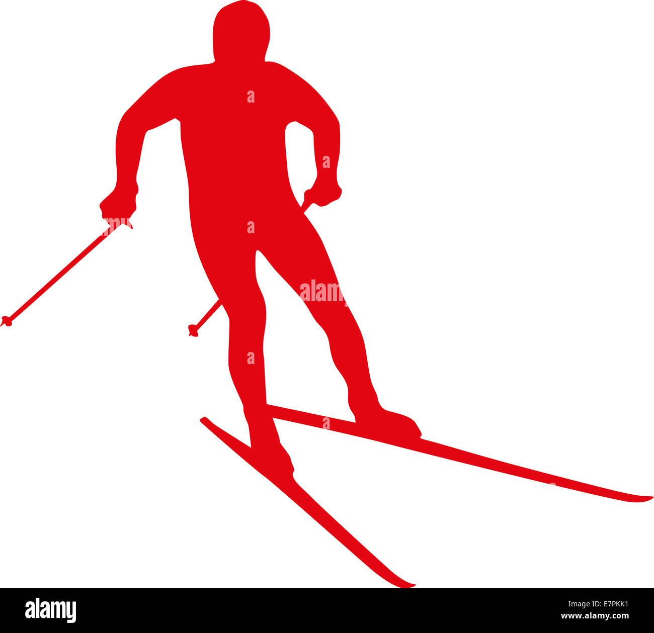 Vector illustration of a colorful skier Stock Photo - Alamy