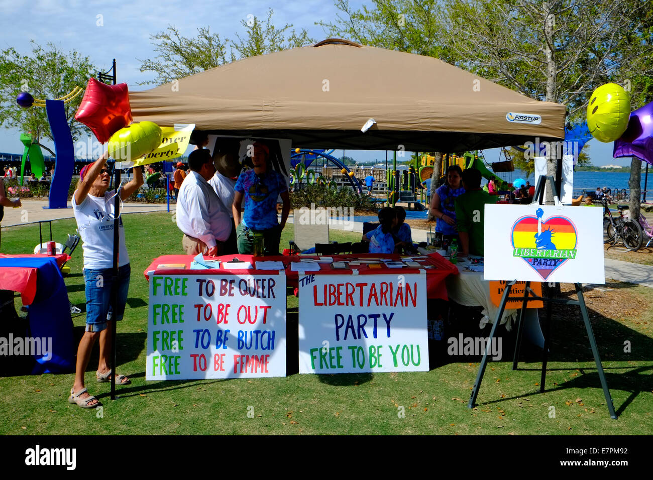 Libertarian Party display politics freedom liberty Stock Photo - Alamy