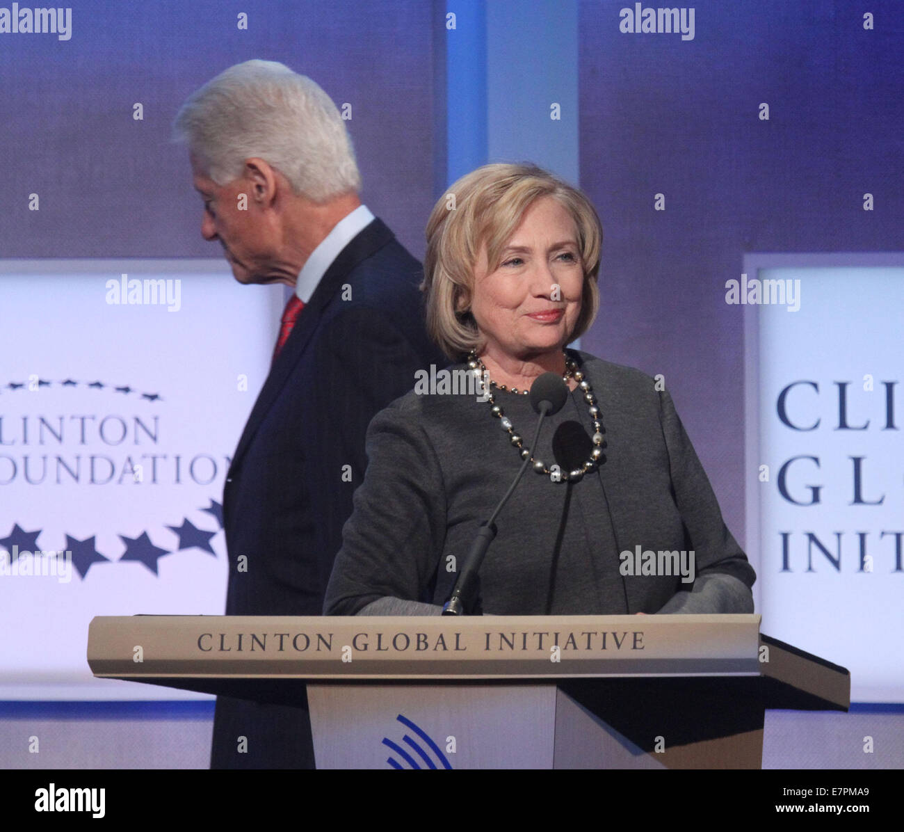 New York, New York, USA. 22nd Sep, 2014. HILLARY CLINTON and BILL ...