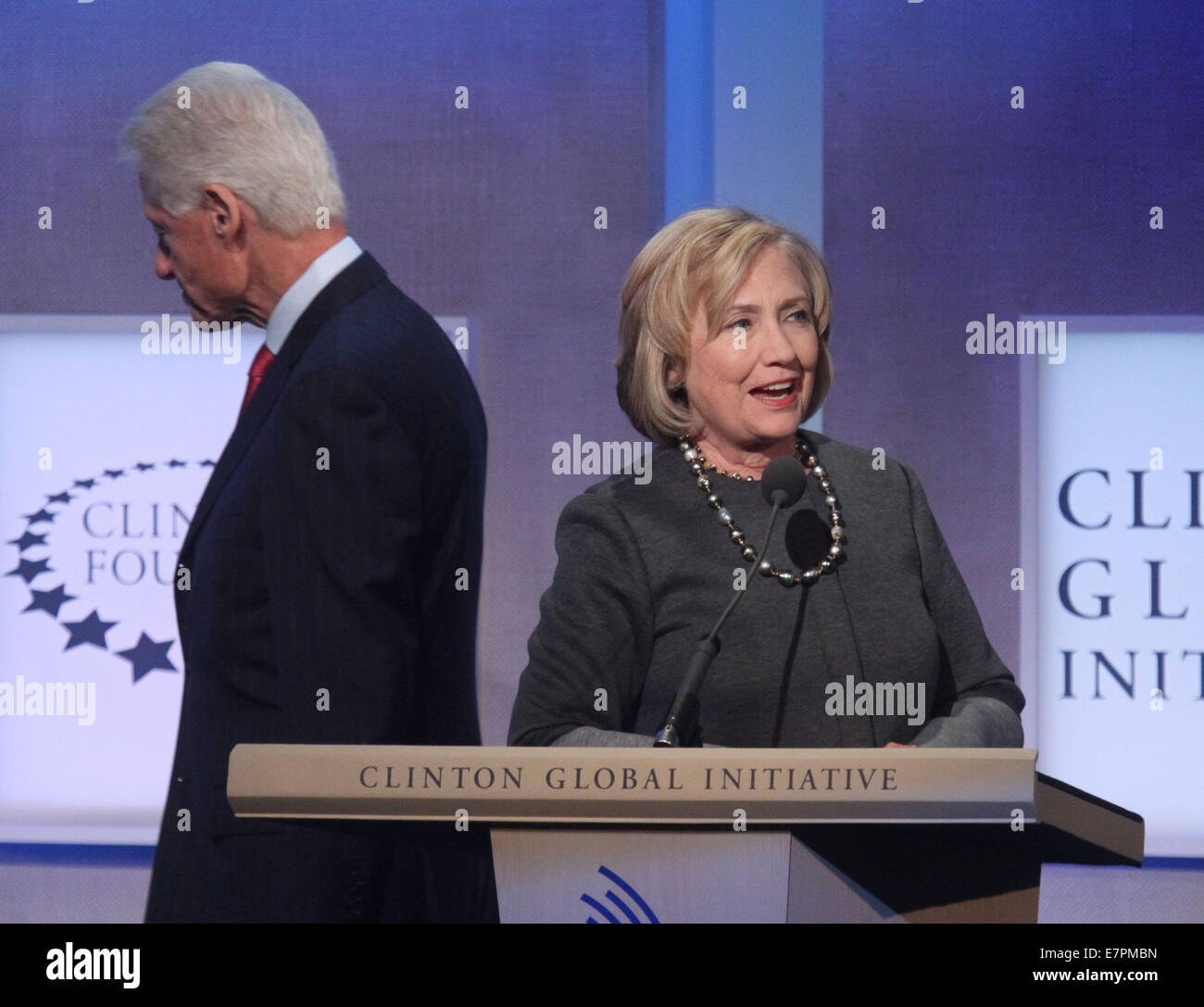 New York, New York, USA. 22nd Sep, 2014. HILLARY CLINTON and BILL ...