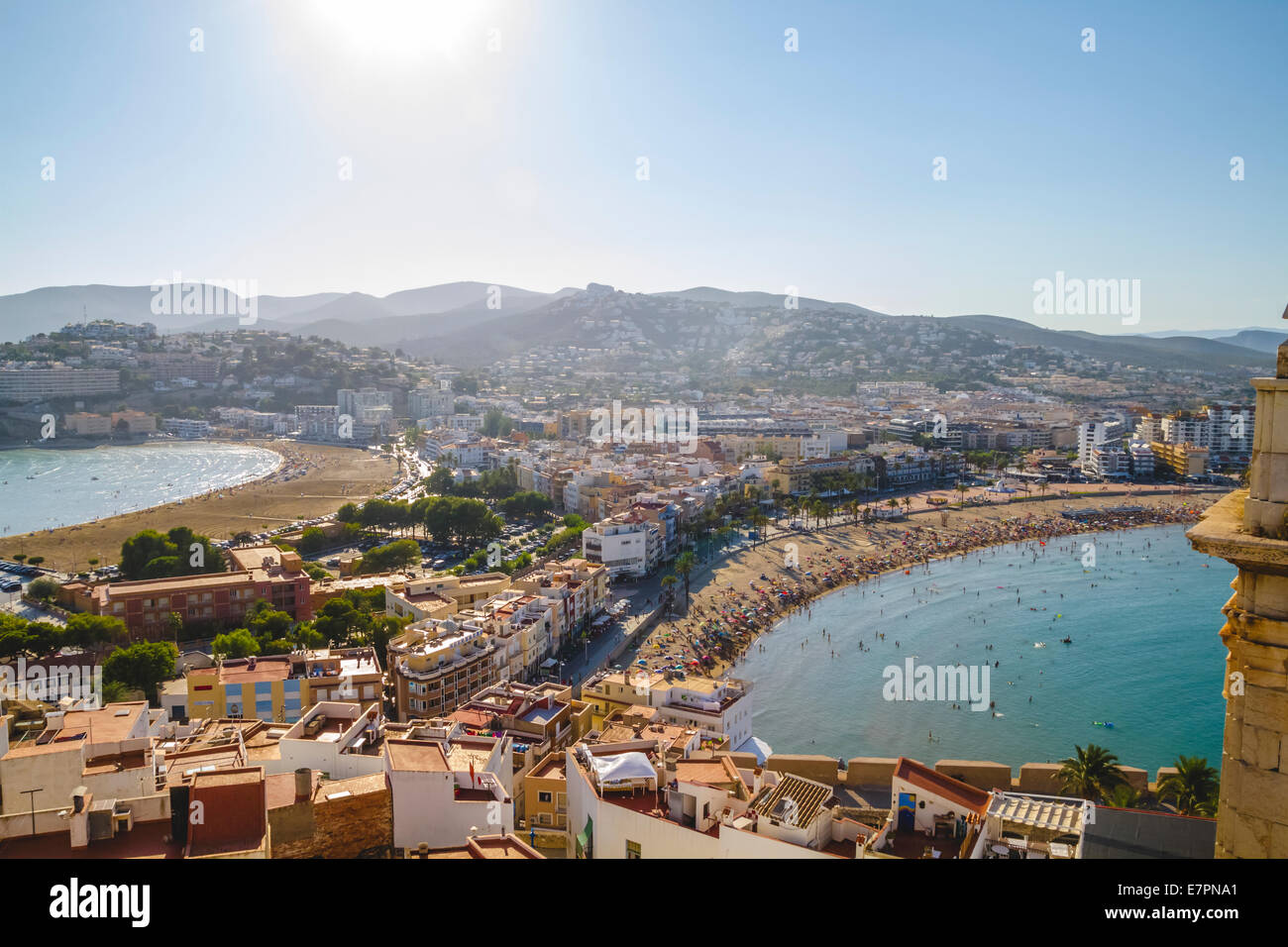 Tourism, spanish landscape with deep blue sea andmediterranean ...