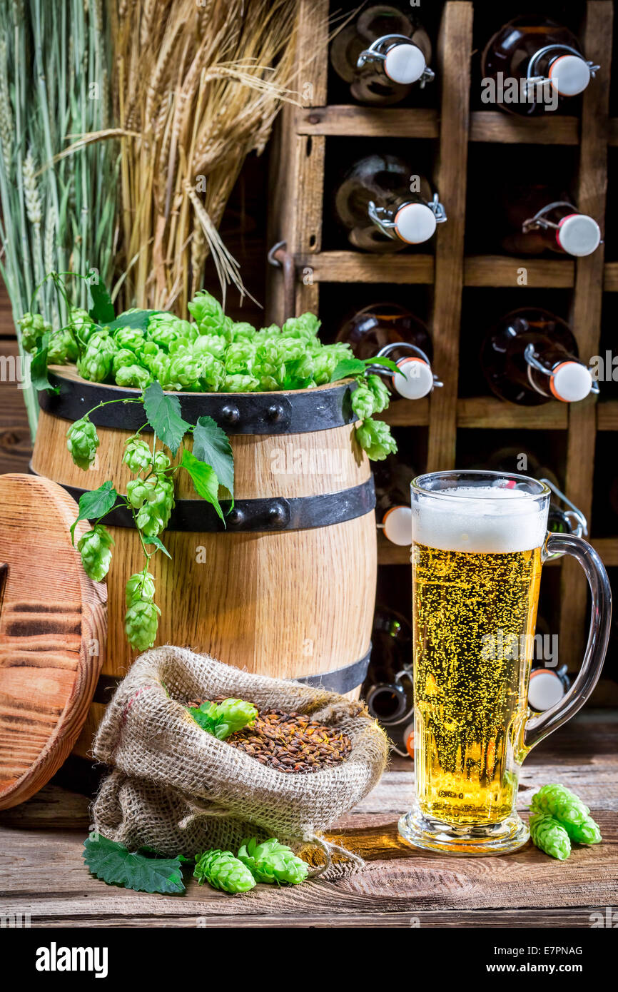 Two pints of homemade beer Stock Photo - Alamy