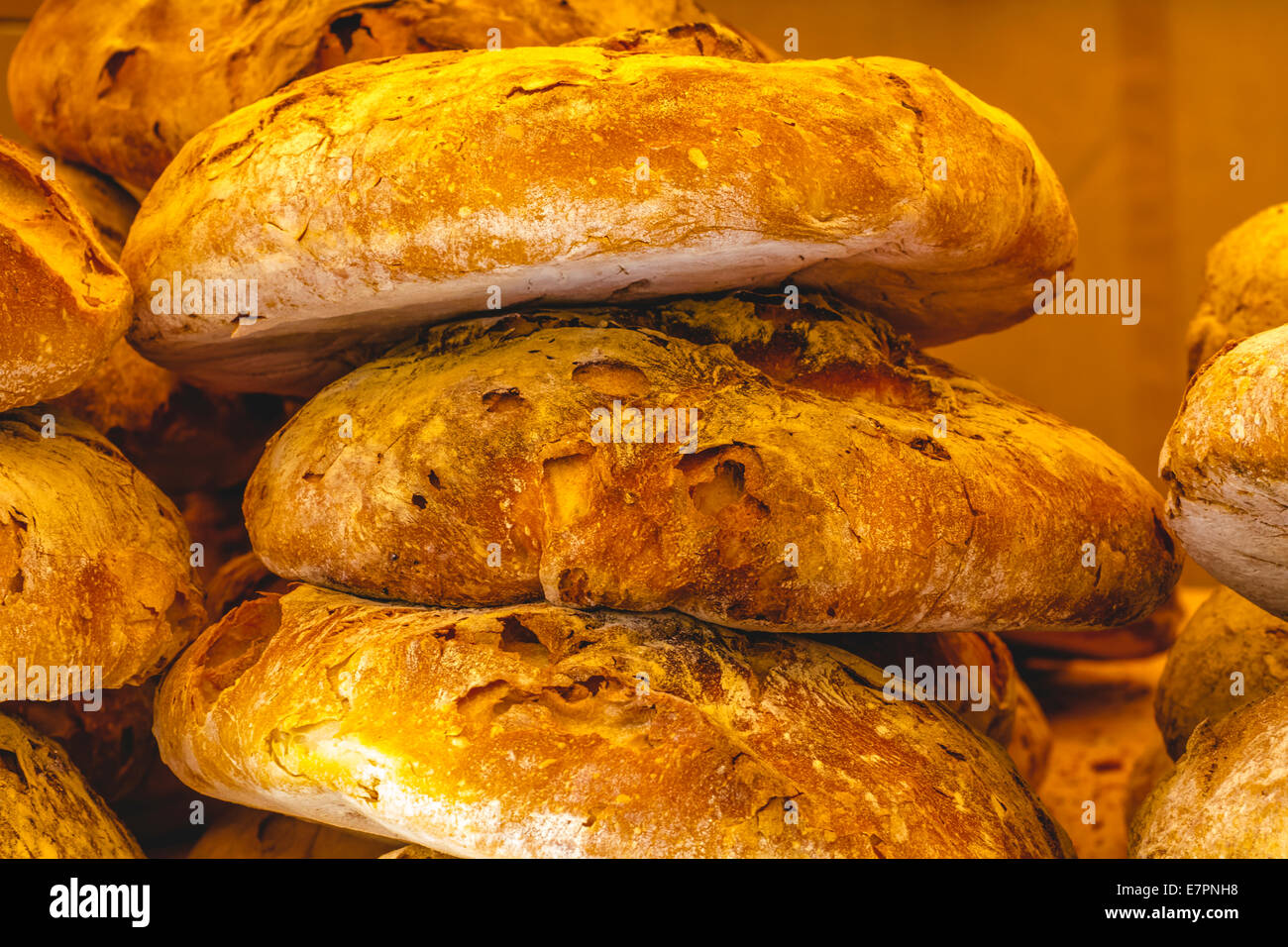 artisan bread in a medieval fair, spain Stock Photo - Alamy