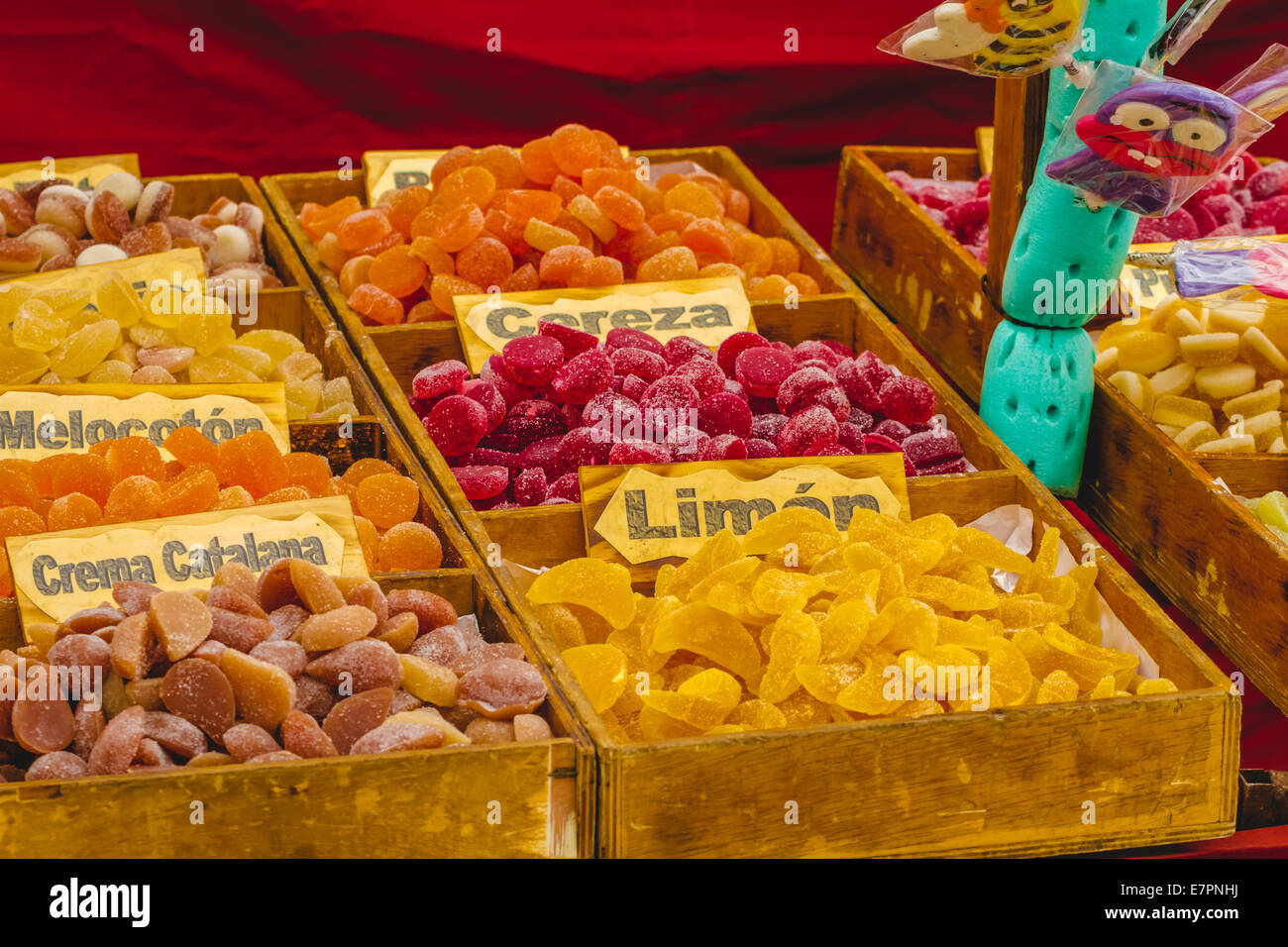 artisan candies in a medieval fair, spain Stock Photo - Alamy