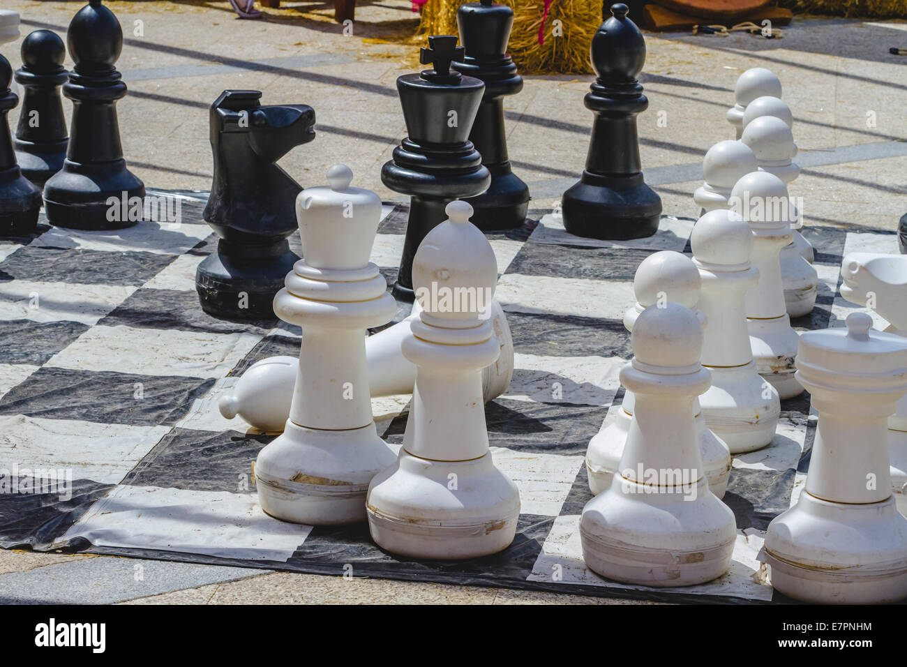 Giant chess games in the street with large pieces Stock Photo - Alamy