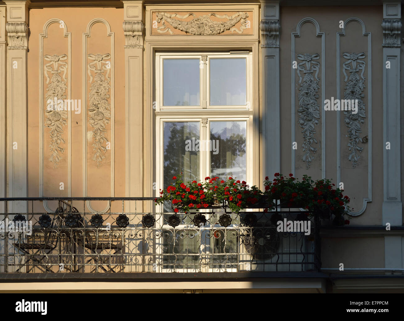 Window and balcony, Krakow, Poland Stock Photo - Alamy