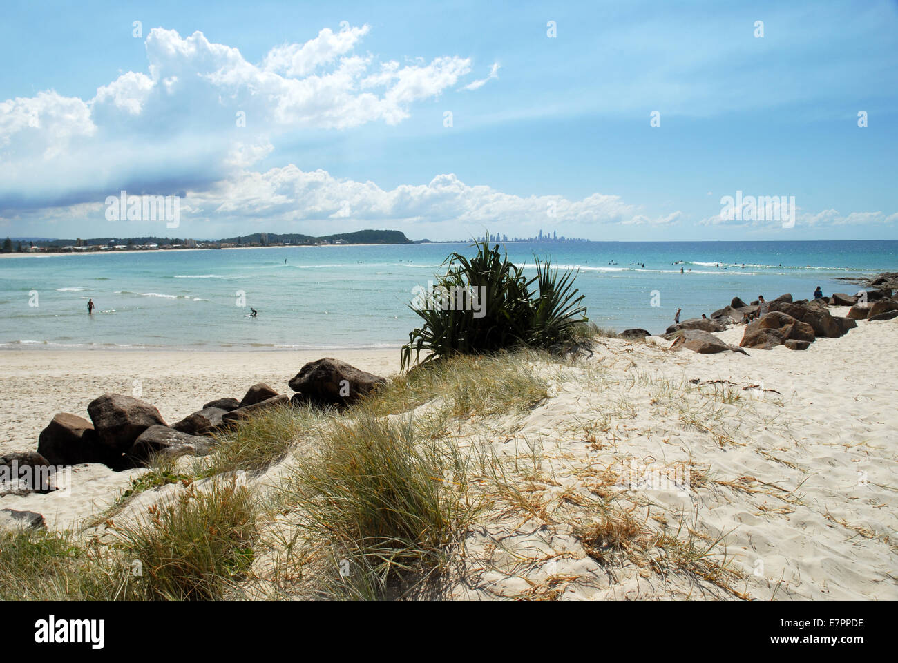 View of Surfers from Snapper Rocks, Currumbin, Gold Coast, Queensland ...