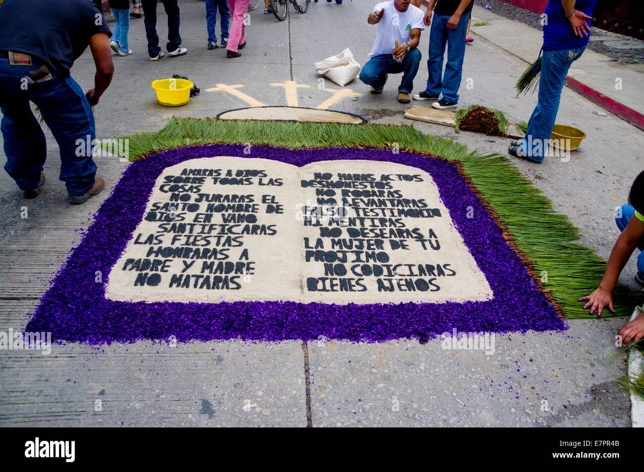 easter carpets in antigua guatemala Stock Photo - Alamy