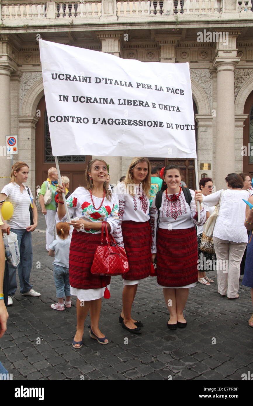 Rome, Italy. 21st Sep, 2014. Demonstration for peace in Ukraine by the ...