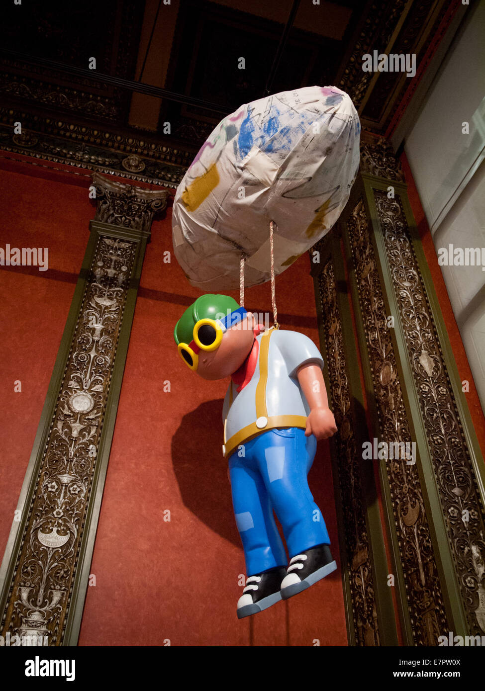 A sculpture of Flyboy, a haracter of Chicago artist Hebru Brantley, at ...