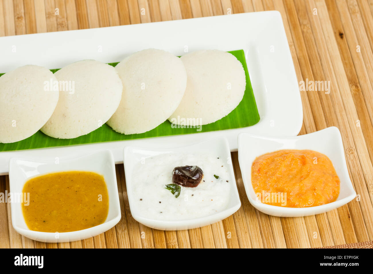 Traditional south Indian breakfast of Idly (Idli) served with ...