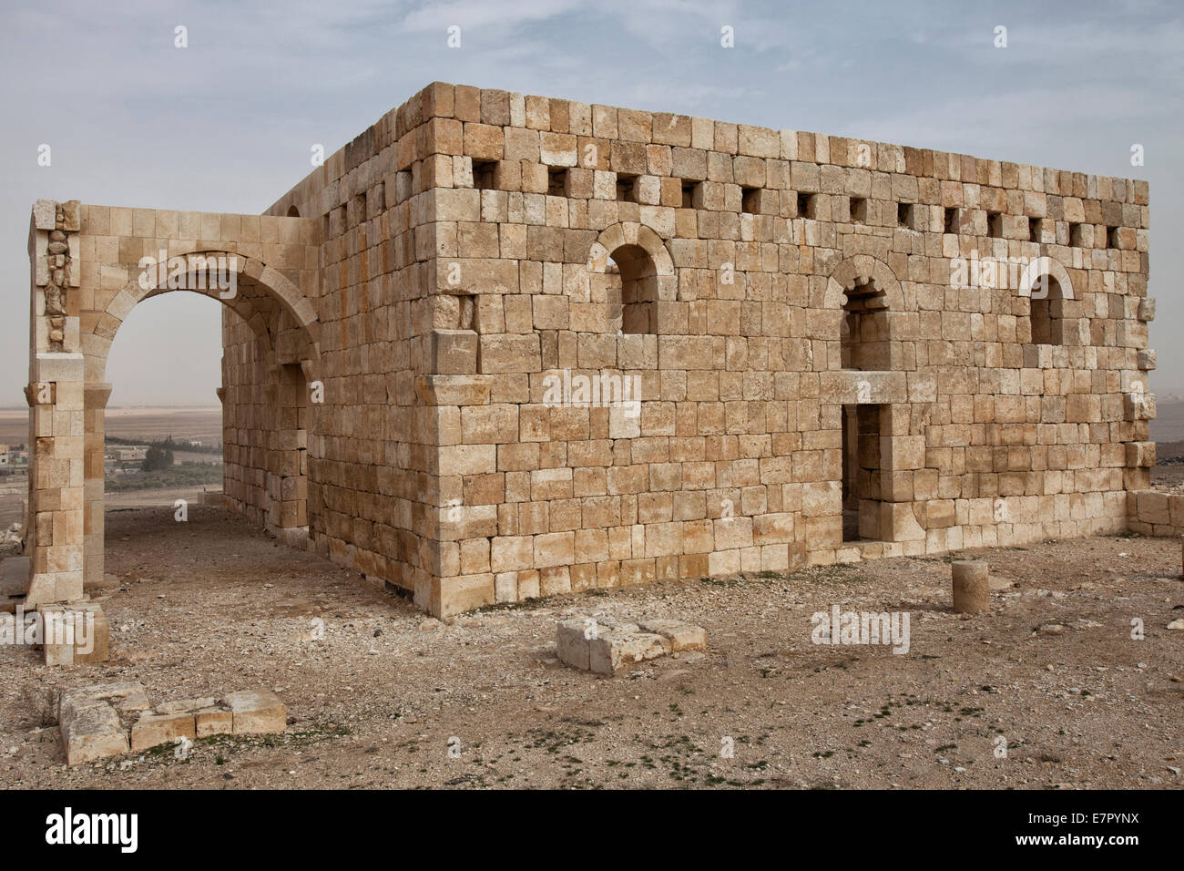 Exterior of he desert castle Qasr Hallabat an Umayyad Caliphate ...
