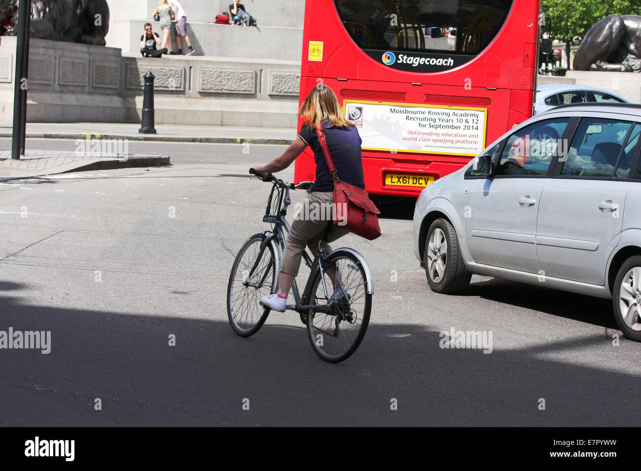 Back View Woman Cycle London High Resolution Stock Photography and ...