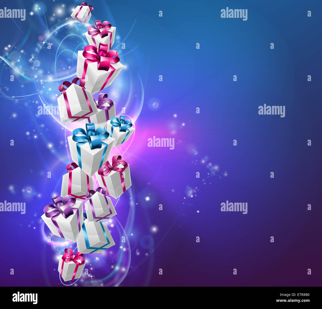 Abstract gifts or presents background, lots of presents on an abstract ...