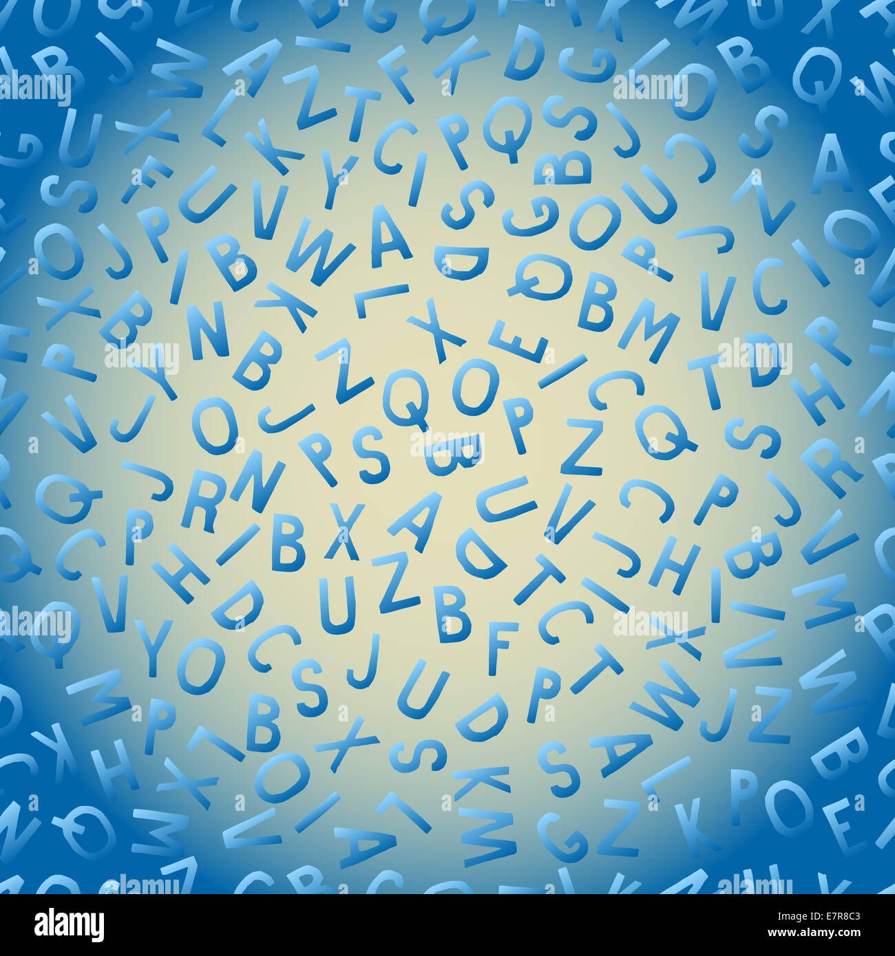 Hand drawn blue letters seamless pattern Stock Photo - Alamy