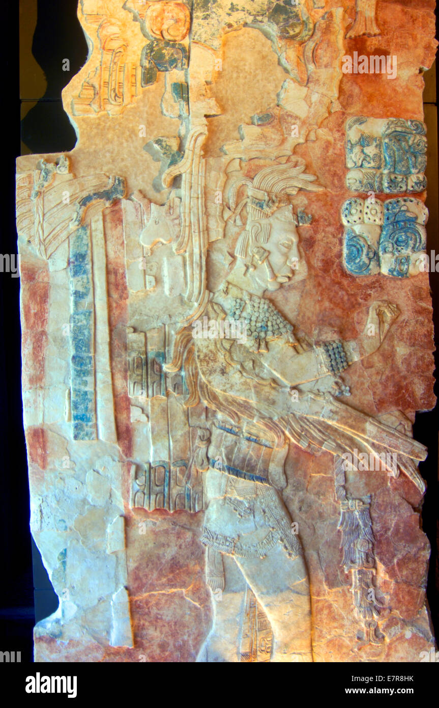An 8th century tablet in the Palenque site museum Stock Photo - Alamy