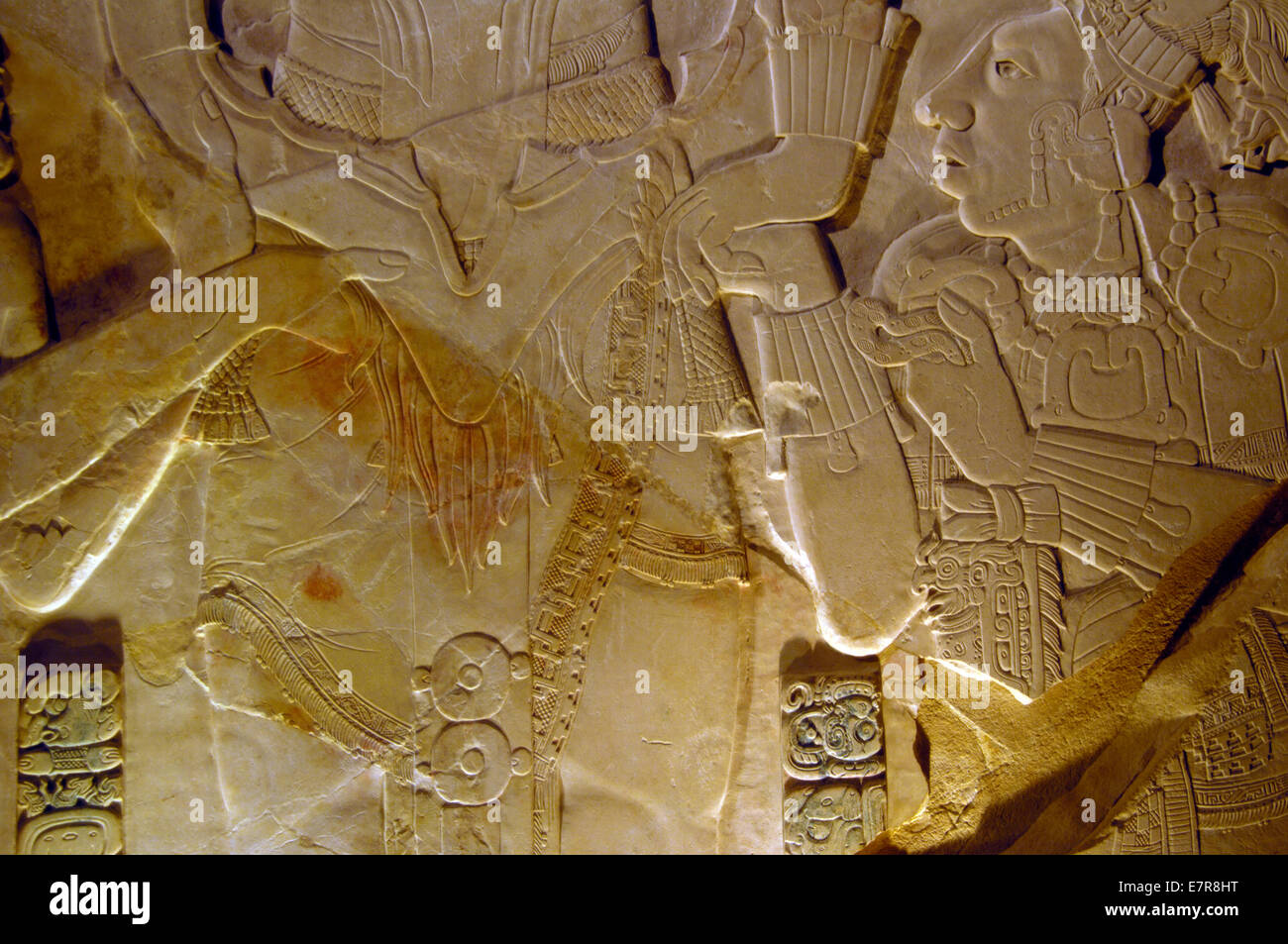 An 8th century tablet in the Palenque site museum entitled 'Lake of the ...